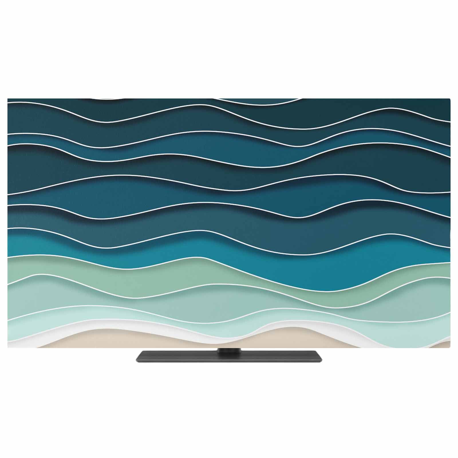 Blue Waves TV Dust Cover,Stretchable TV Screen Desktop Computer ...