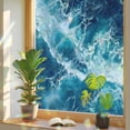 Blue Waves Window Privacy Film Rainbow Static Cling Stain Glass Window ...