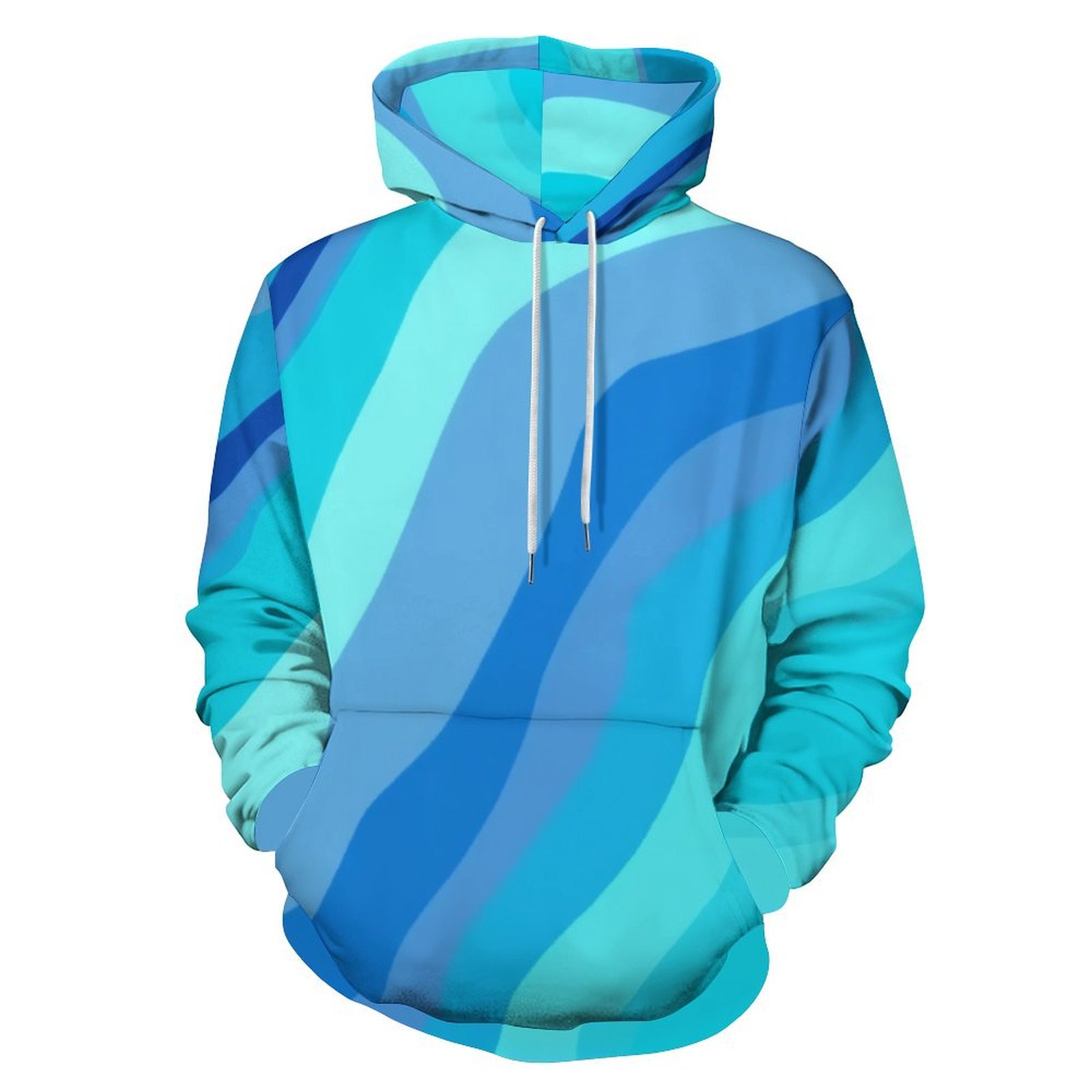 Blue Wavy Abstract Art 3d Sweatshirts Hoodie Fashion Casual Personality ...