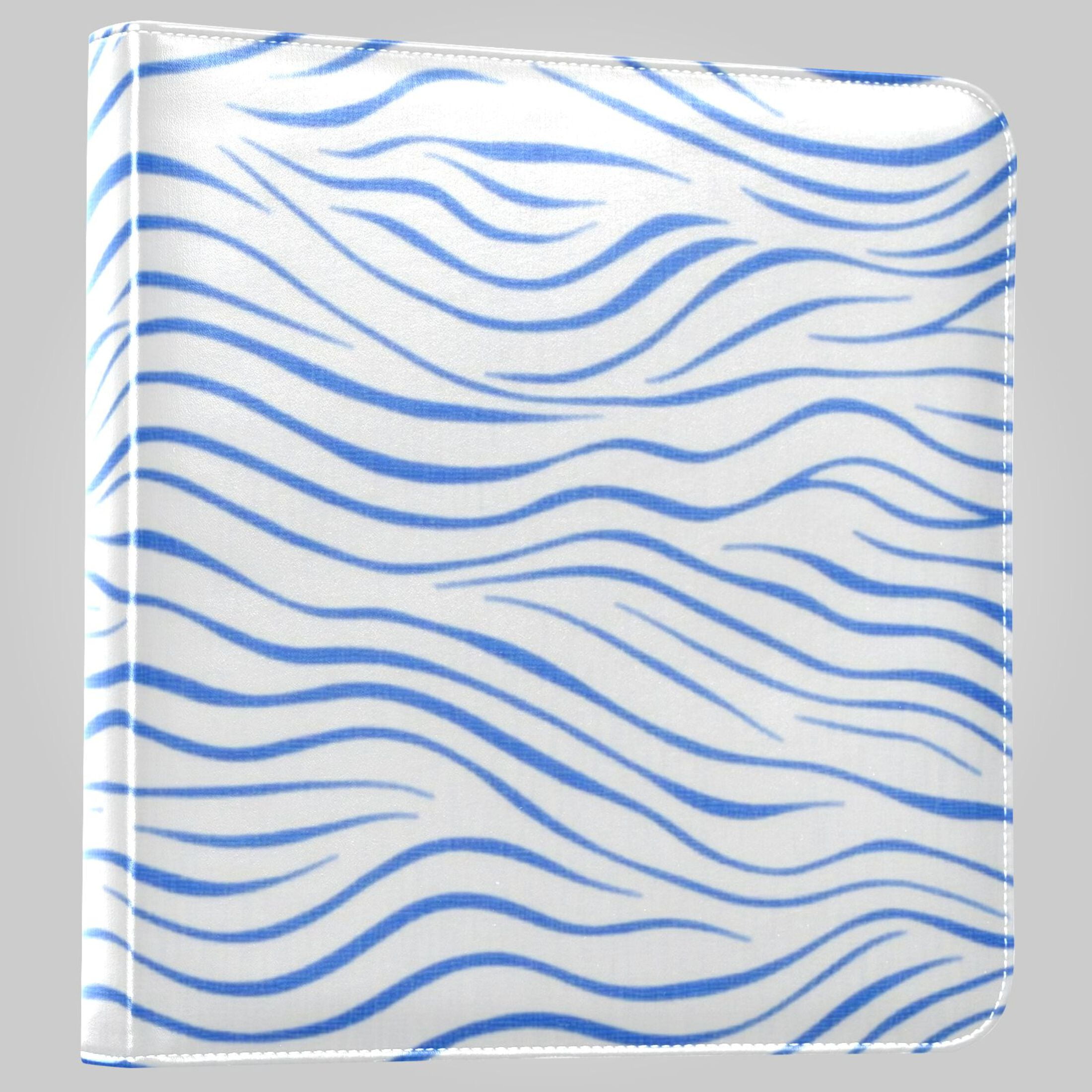 Blue Wavy Lines PU Leather Photo Albums 3 Rings Binder Scrapbook 20 ...