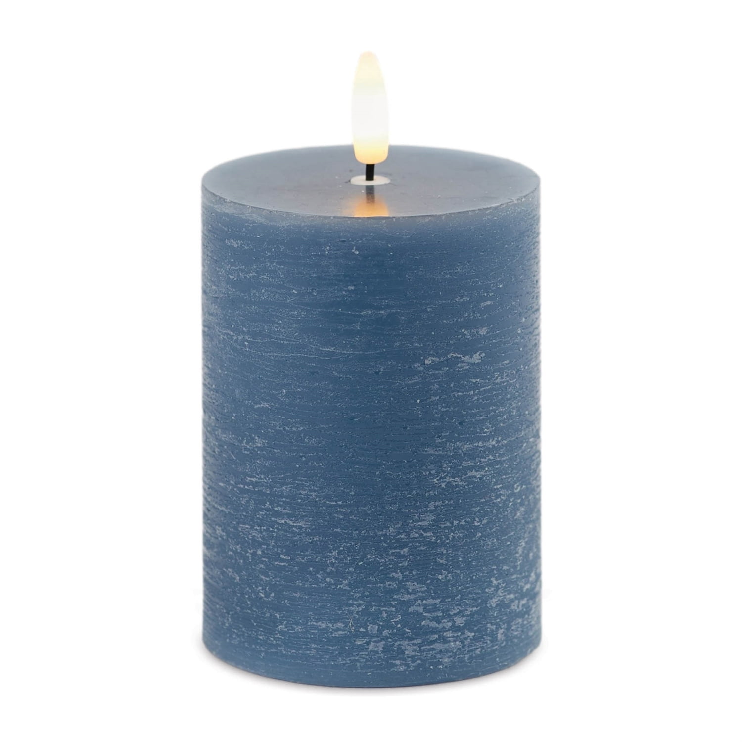 Melrose Blue Wax 3D Flameless Pillar Candles - Walmart.com