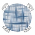 Blue Weave Mesh Round Table Cover, Modern Minimalist Abstract ...