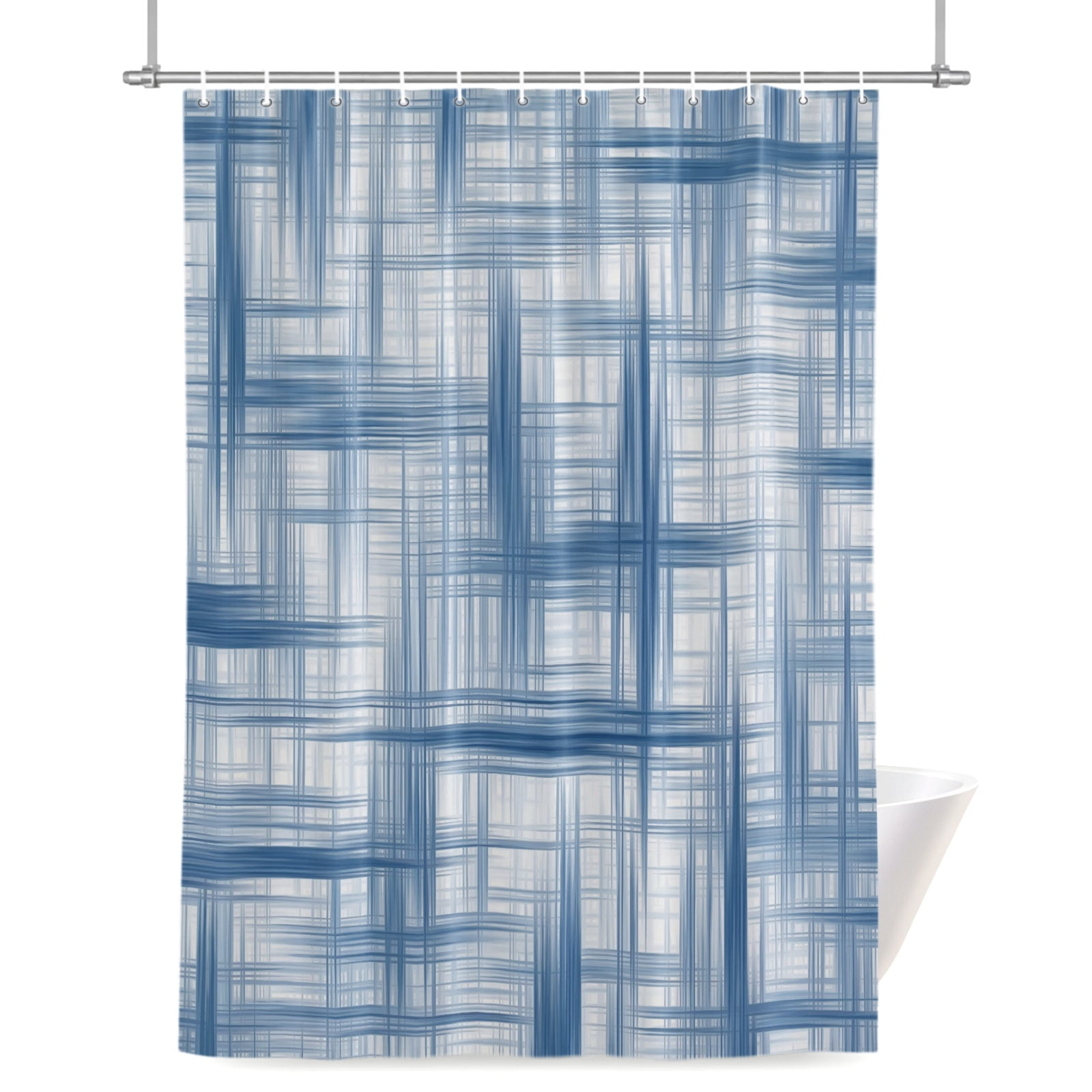 Blue Weave Mesh Shower Curtains for Bathroom, Modern Minimalist ...