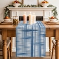 Blue Weave Mesh Table Runner, Modern Minimalist Abstract Washable ...