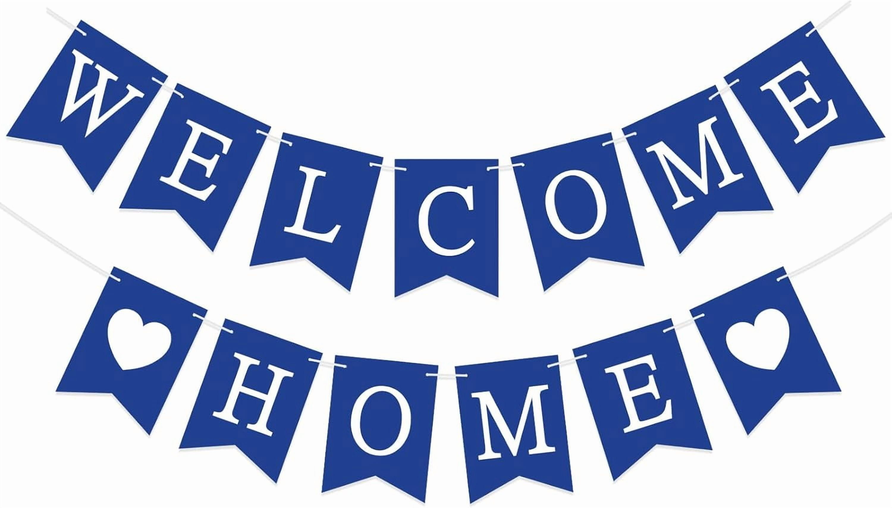 Blue Welcome Banner - Homecoming Sign for Housewarming & Party ...