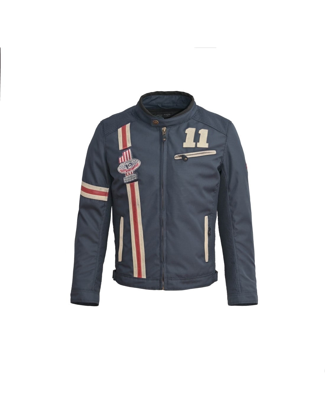 Blue Wellford Gall Men's Blue Leather Motorcycle Jacket Classic Biker ...