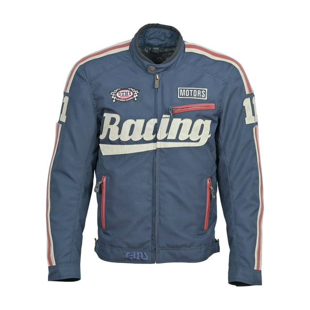 BLUE WELLFORD Raffaelo Men's Navy Leather Motorcycle Jacket Biker Style ...