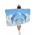 Blue Whale Beach Towels Oversized Super Absorbent, Blue Sky Clouds ...