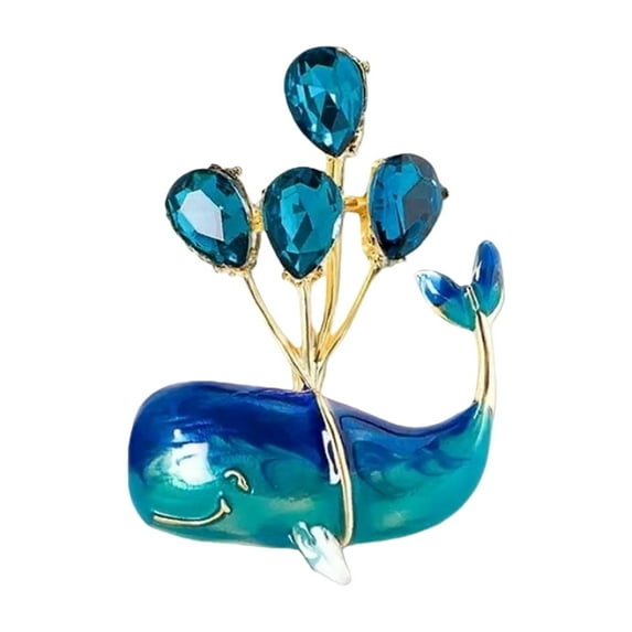 Blue Whale Corsage Pin Featuring Floating Balloons Sturdy Alloy ...