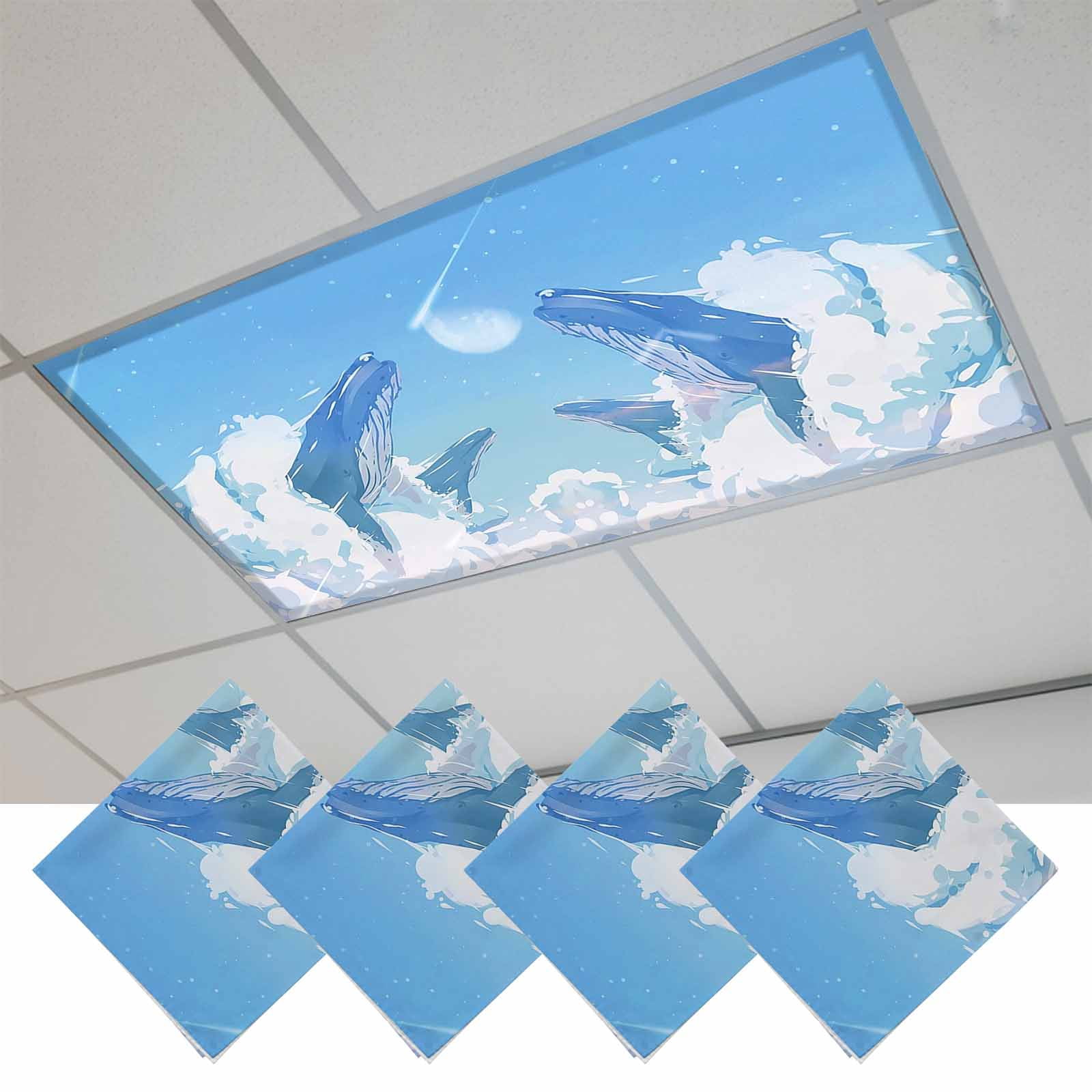 Blue Whale Magnetic Fluorescent Light Covers for Ceiling Lights 2 x 4 ...
