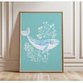 Blue Whale Ocean Coastal Marine Life Nautical Sea Animal Wall Art ...