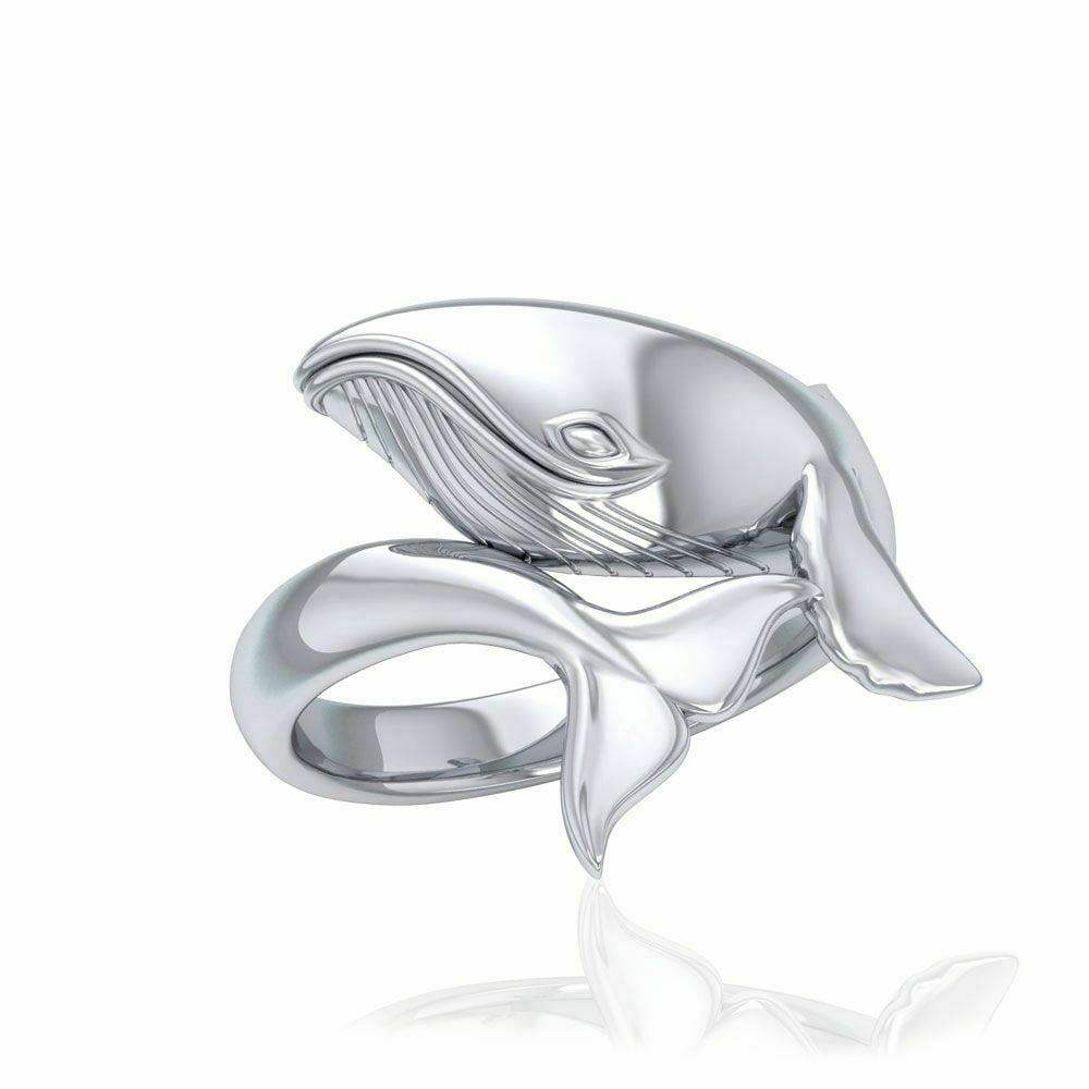 Blue Whale Ring 925 Sterling Silver Fine Sea Life Beach Ocean Creative ...