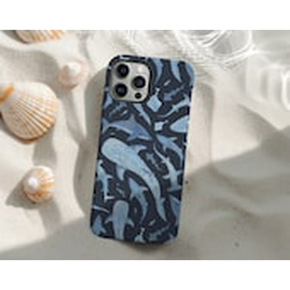 Blue Whale Shark Ocean Love Compatible Phone Case for iPhone 11–17 Pro ...