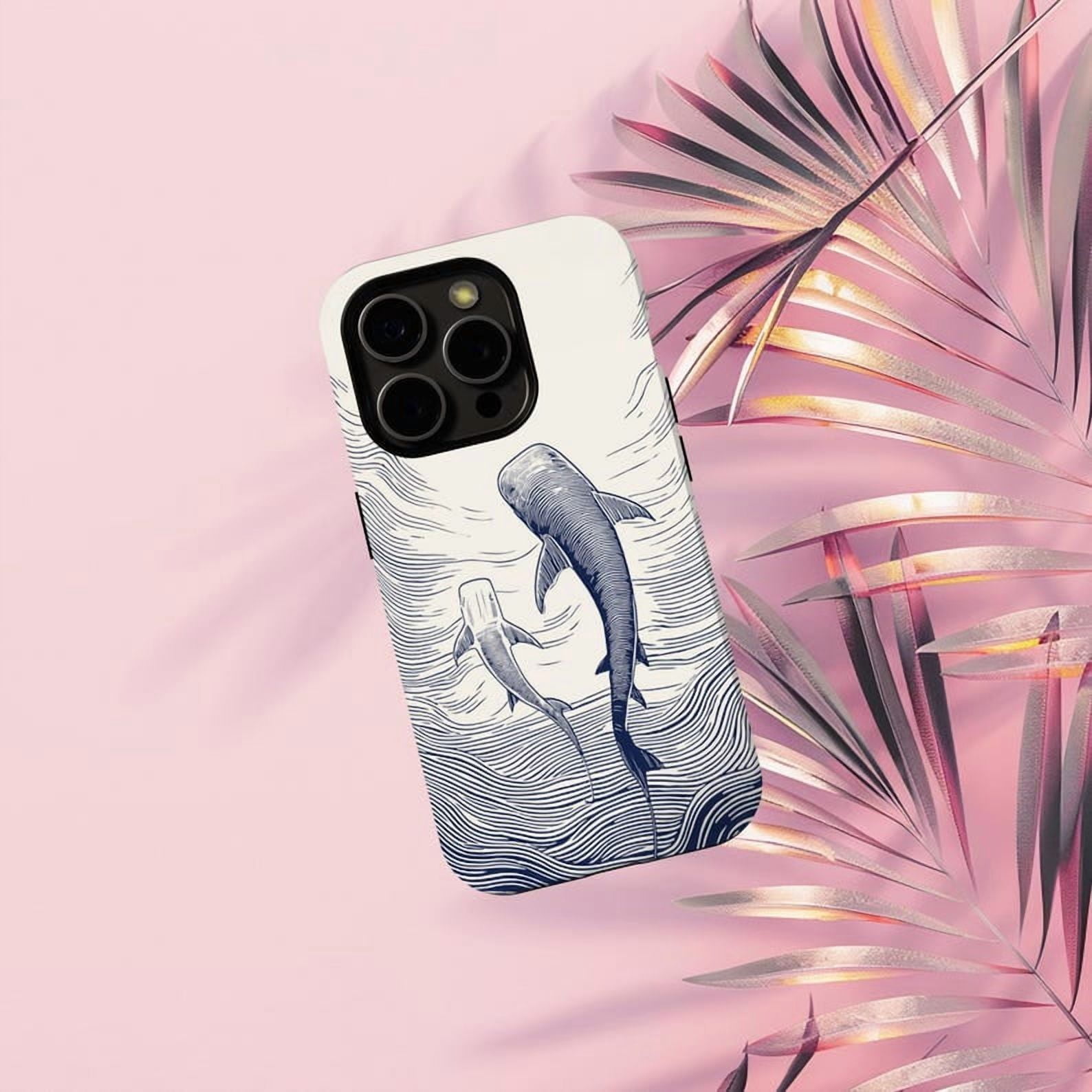 Blue Whale Shark Ocean Phone Case for iPhone 11-17 Watercolor MagSafe ...