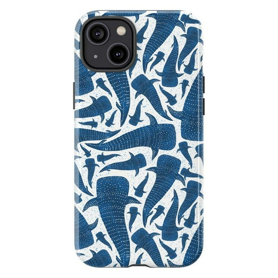 Blue Whale Shark Pattern Phone Case, Ocean Marine Biology Art Cover for ...