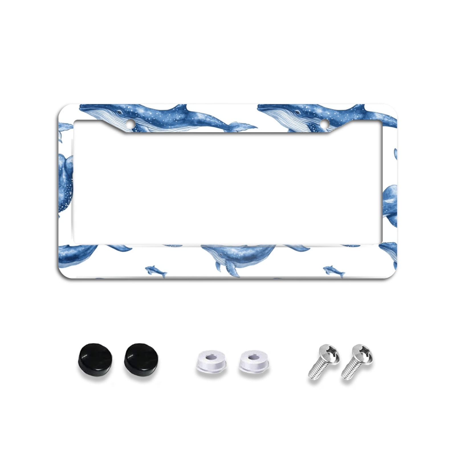 Blue Whales License Plate Frames for Women Men Car Plate Holder Cover ...