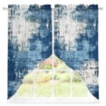 Blue White Abstract Art Sheer Curtains Swag Valances for Windows Modern ...