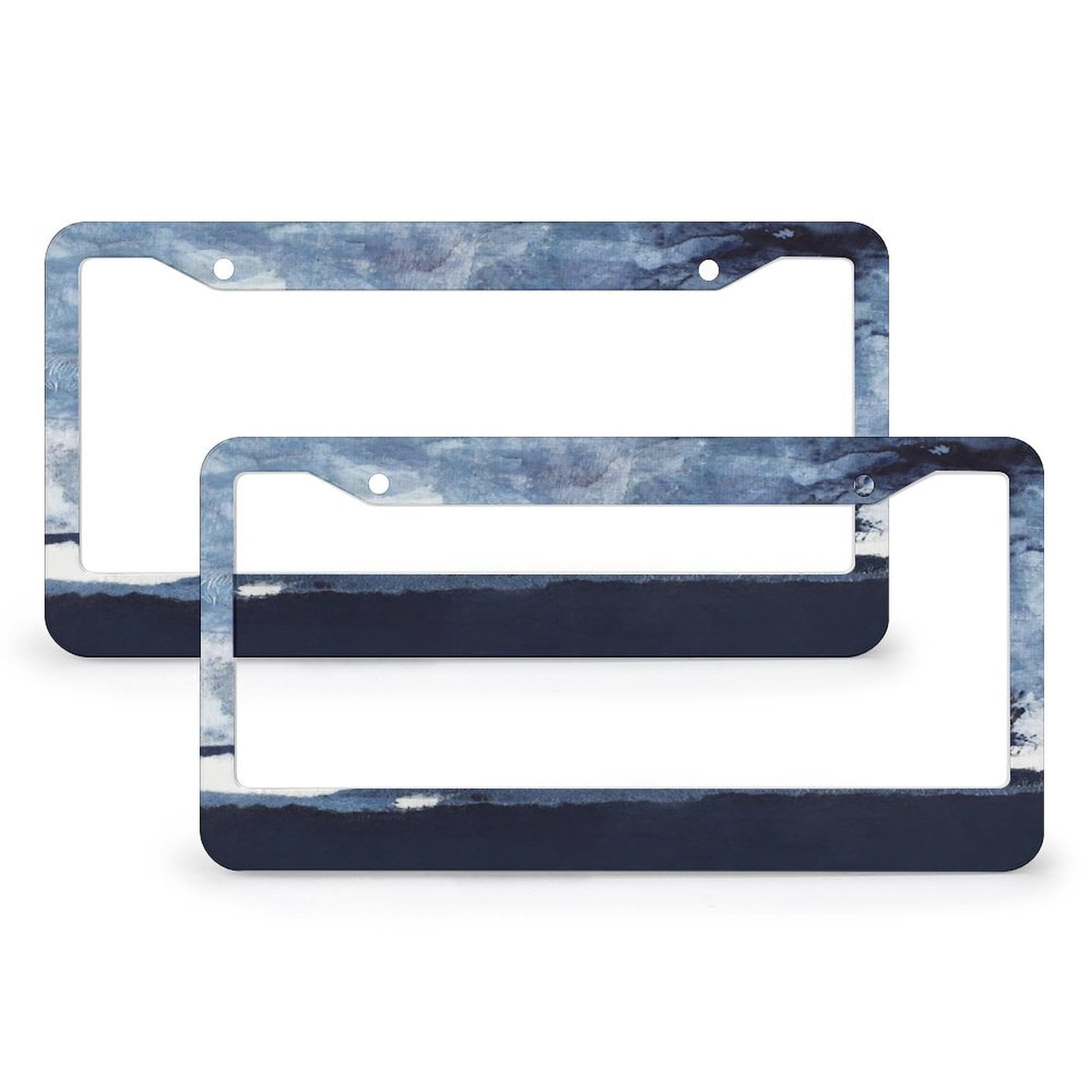 Blue White Abstract License Plate Frame Holder - 2 Pack Universal ...