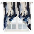 Blue White Abstract Swag Curtain Valance for Window 2 Panels Color ...