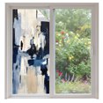 Blue White Abstract Window Privacy Film Color Block Modern Artistic ...