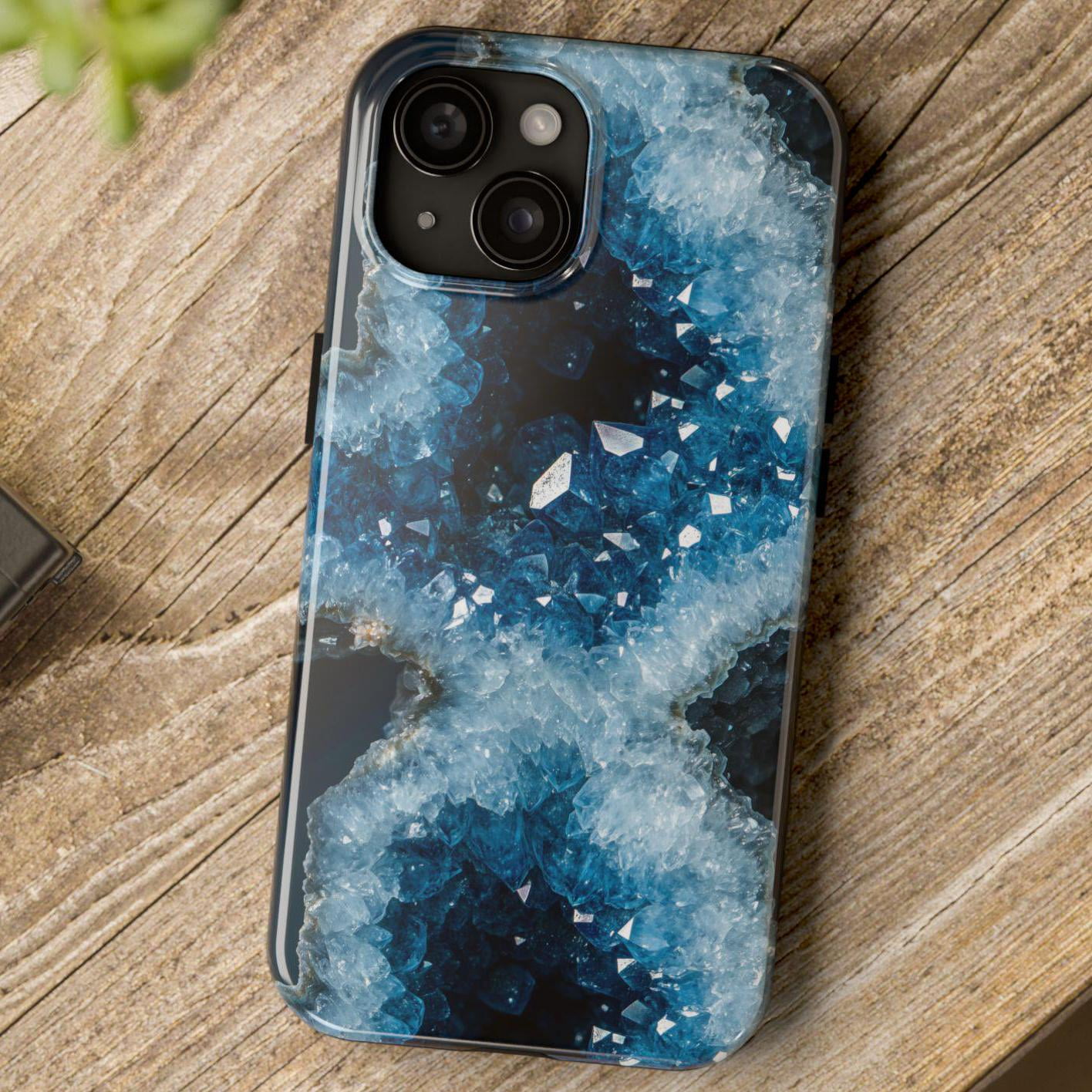 Blue White Agate Crystal Quartz Geology Shiny Rock Phone Case with ...