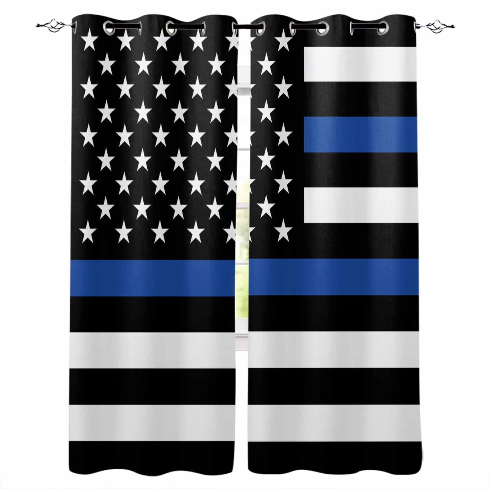 Blue White American Flag Blackout Curtains for Bedroom Living Room ...