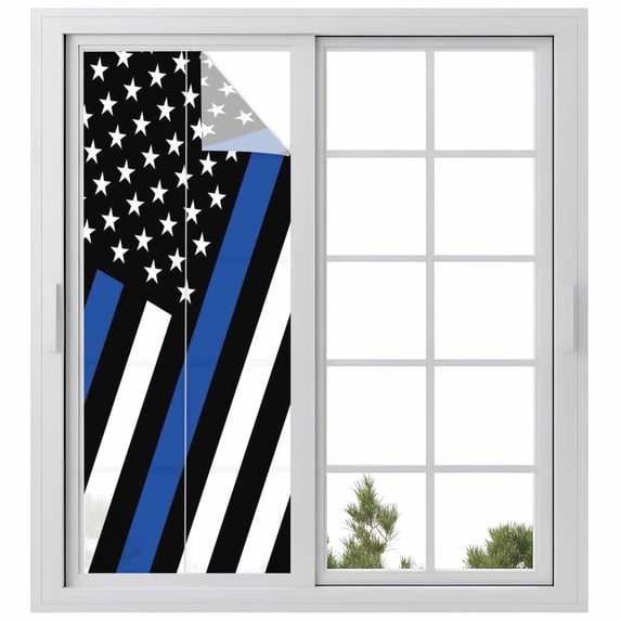 Blue White American Flag Window Privacy Film, USA Flag Vintage Stars ...