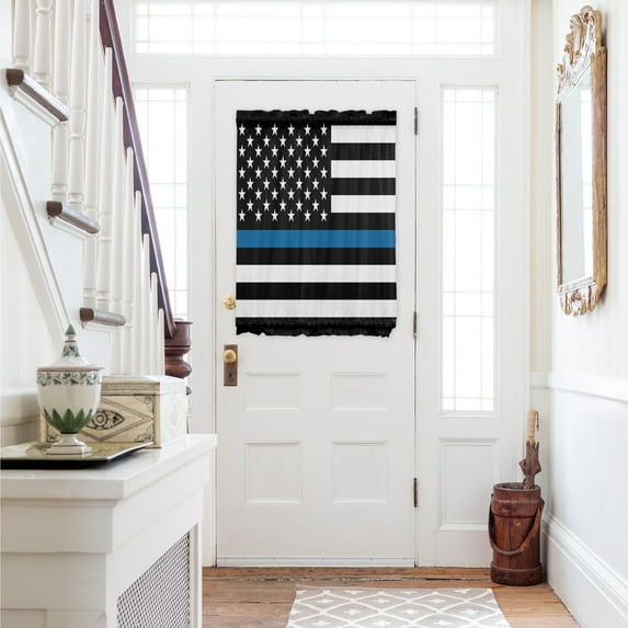 Blue White American Police Flag Door Curtains for Door Window, French ...