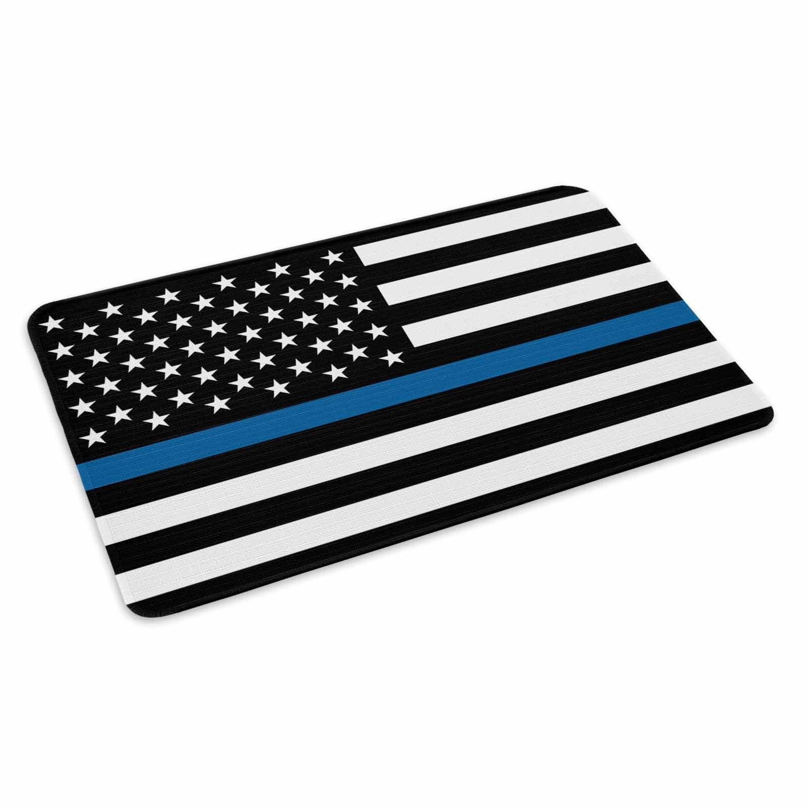Blue White American Police Flag Doormat Outdoor Entrance 16"x24 ...