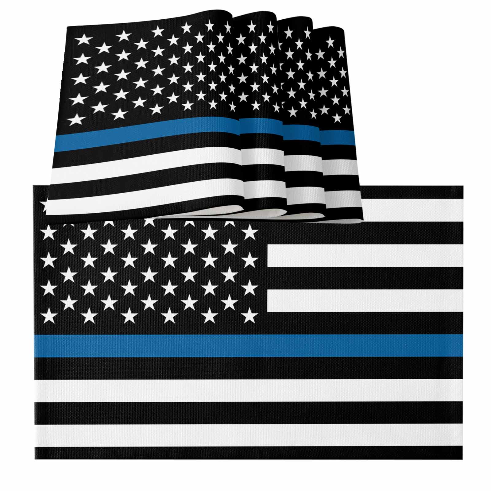 Blue White American Police Flag Honoring Law Enforcement Officers ...