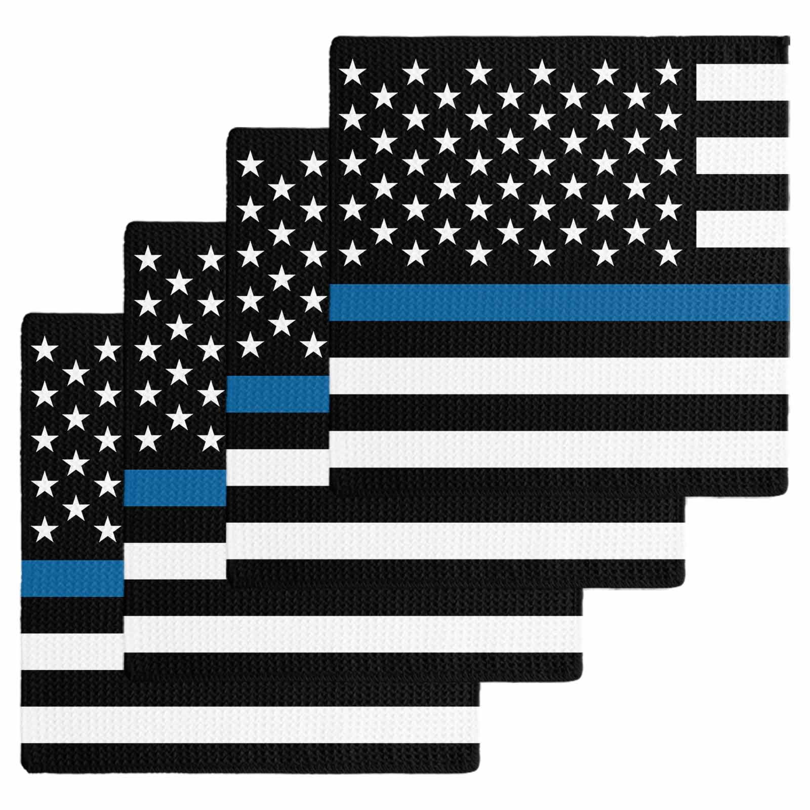 Blue White American Police Flag Kitchen Dish Towels for Drying Dishes ...