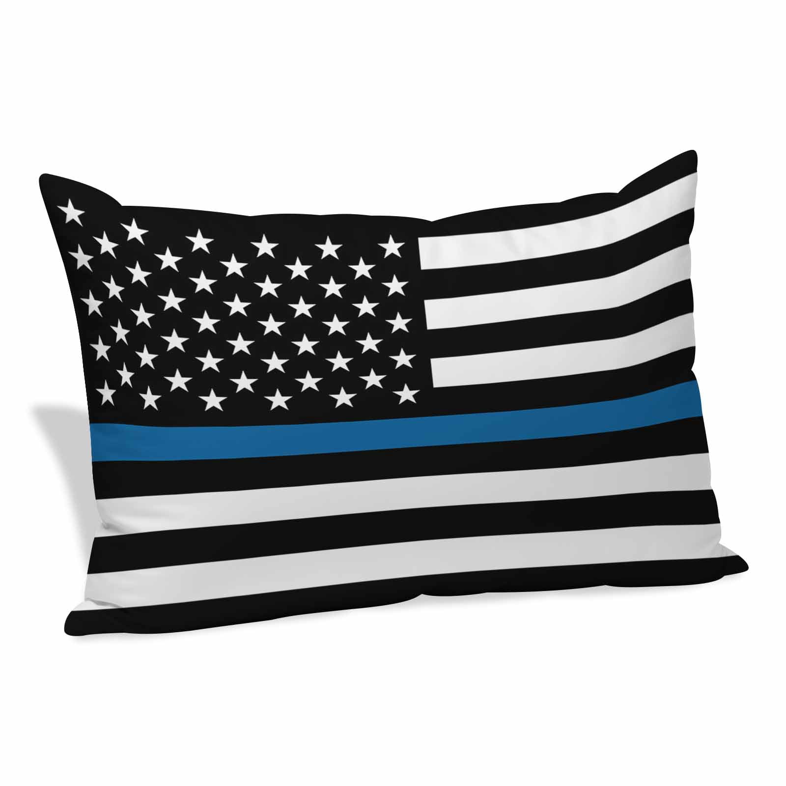 Blue White American Police Flag Pillow Covers 16"x24", Honoring Law ...