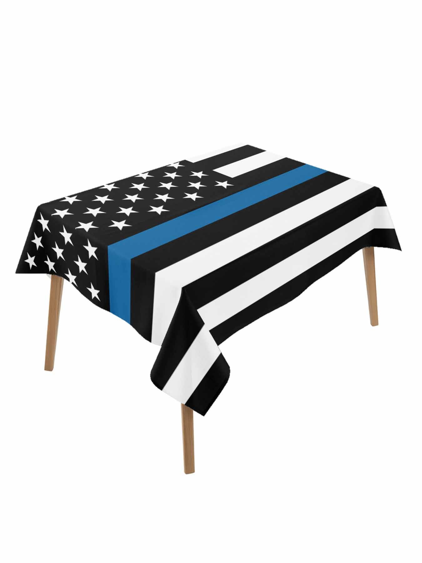 Blue White American Police Flag Rectangle Tablecloth, Honoring Law ...