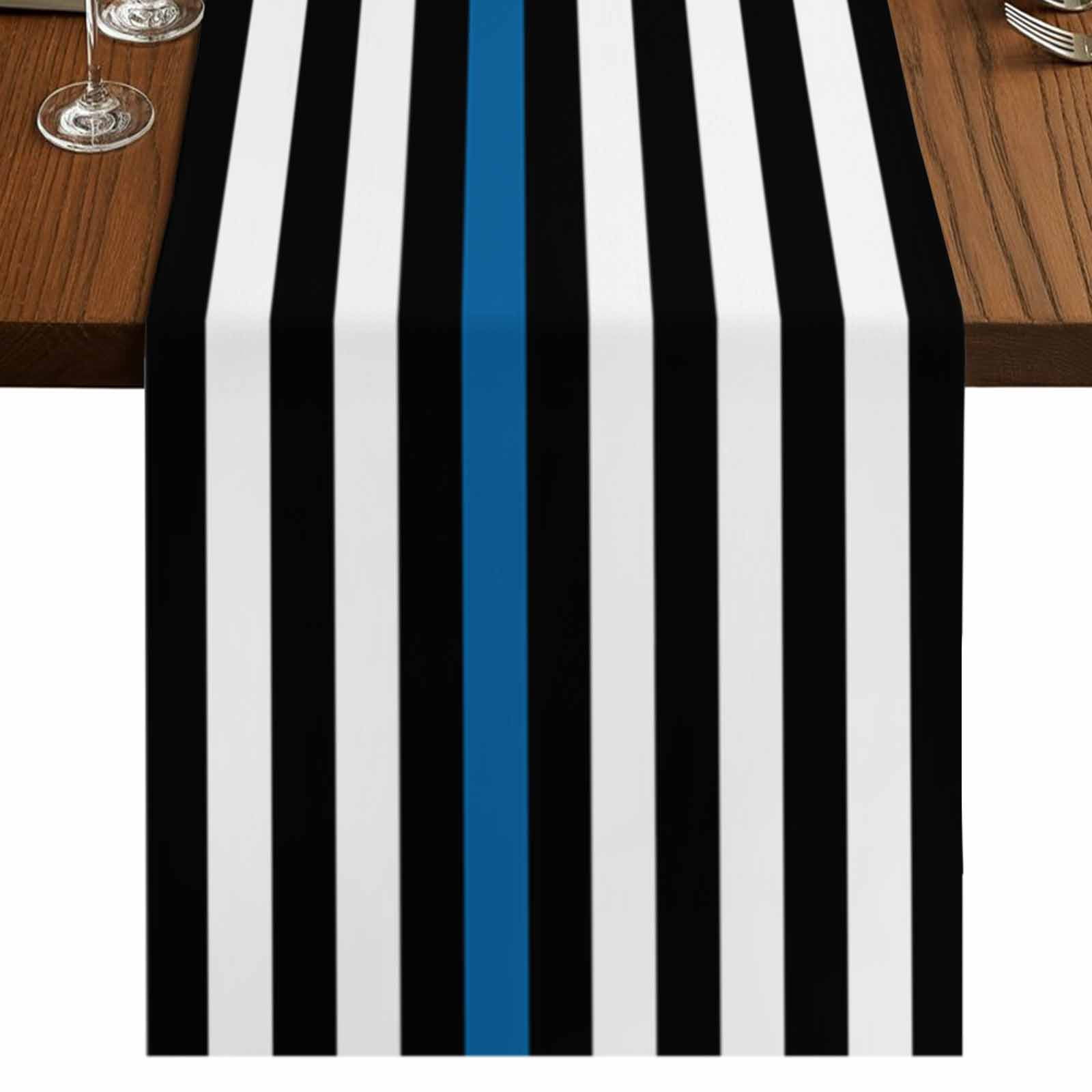 Blue White American Police Flag Short Table Runner 36 Inches Long ...