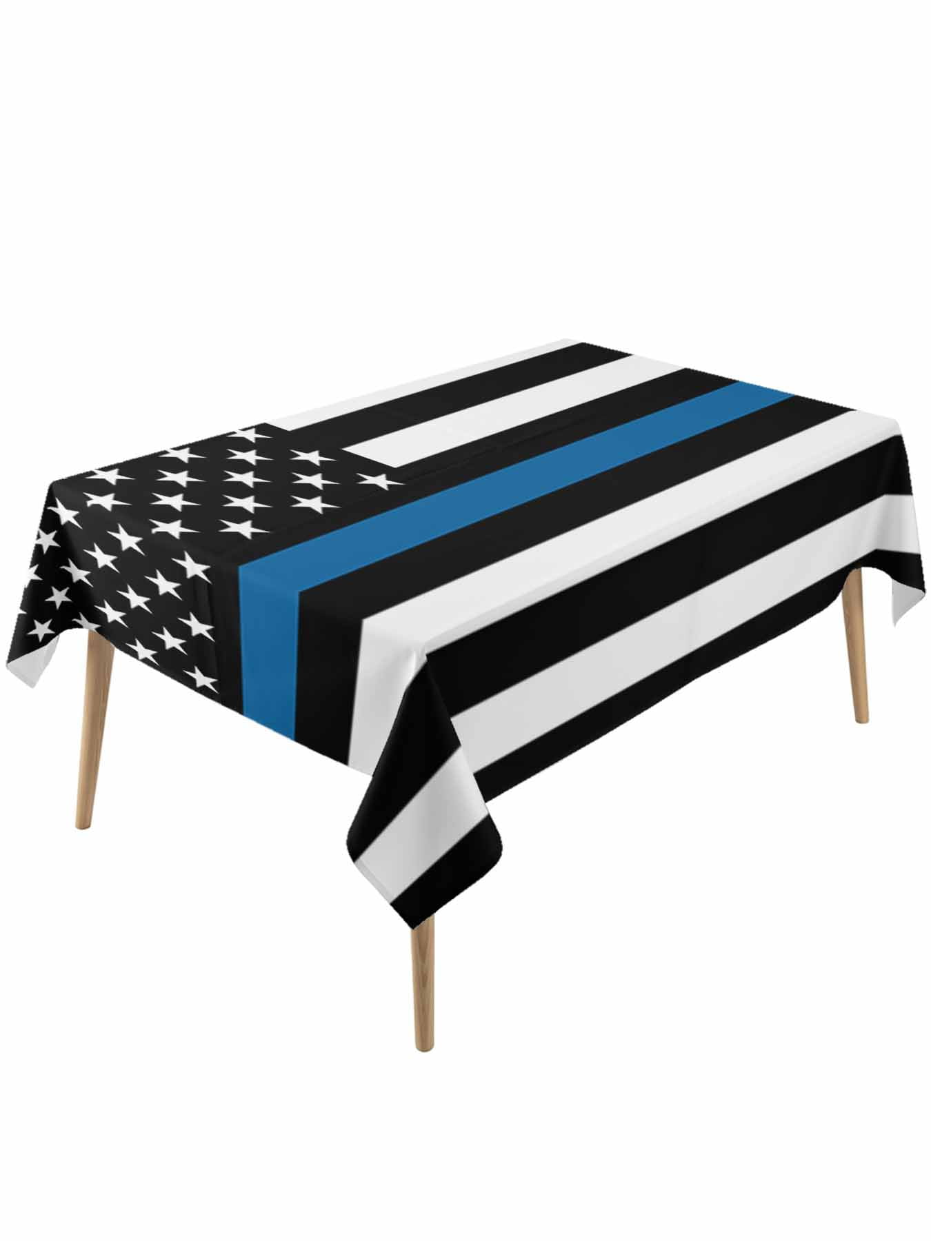 Blue White American Police Flag Table Cloth, Honoring Law Enforcement ...