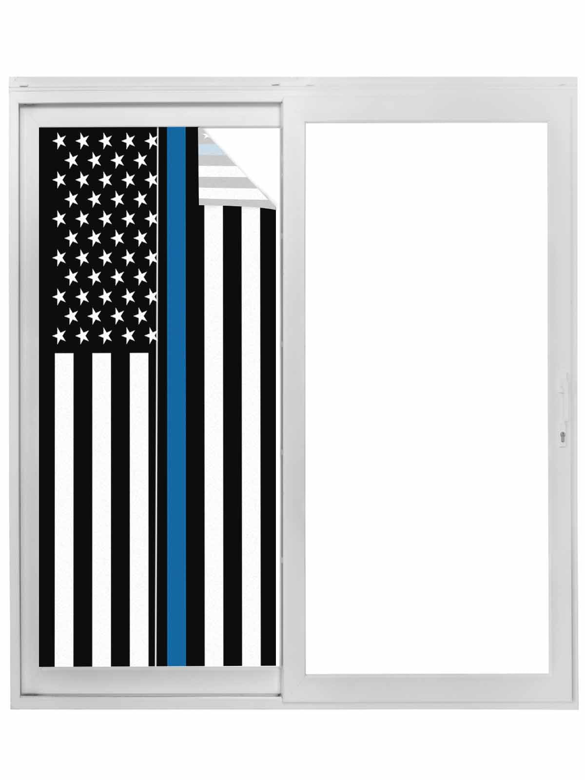 Blue White American Police Flag Window Privacy Film, Honoring Law ...