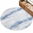 Blue White Area Rug, Marble Abstract Art Stone Crack Texture Non-Slip ...