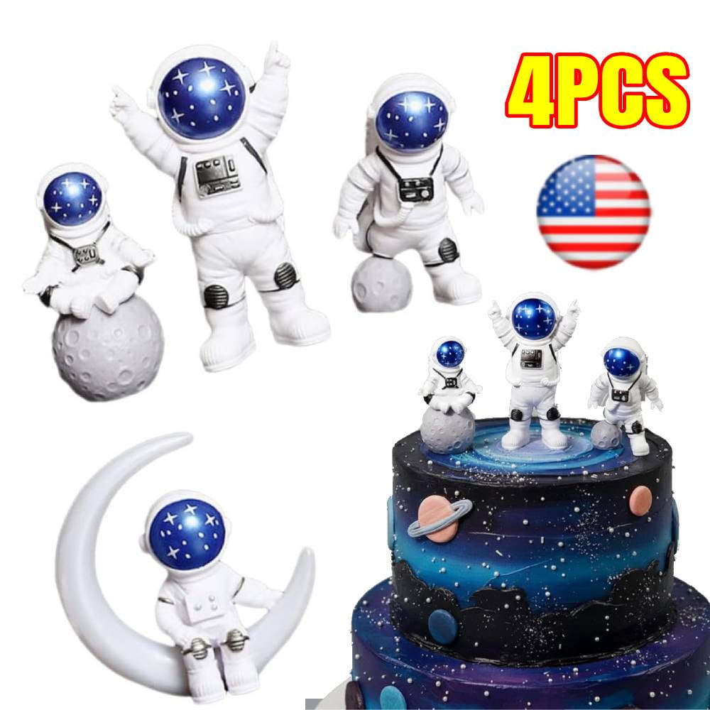 Blue White Astronaut Statues Set of 4, Spaceman Sculpture Figurines ...