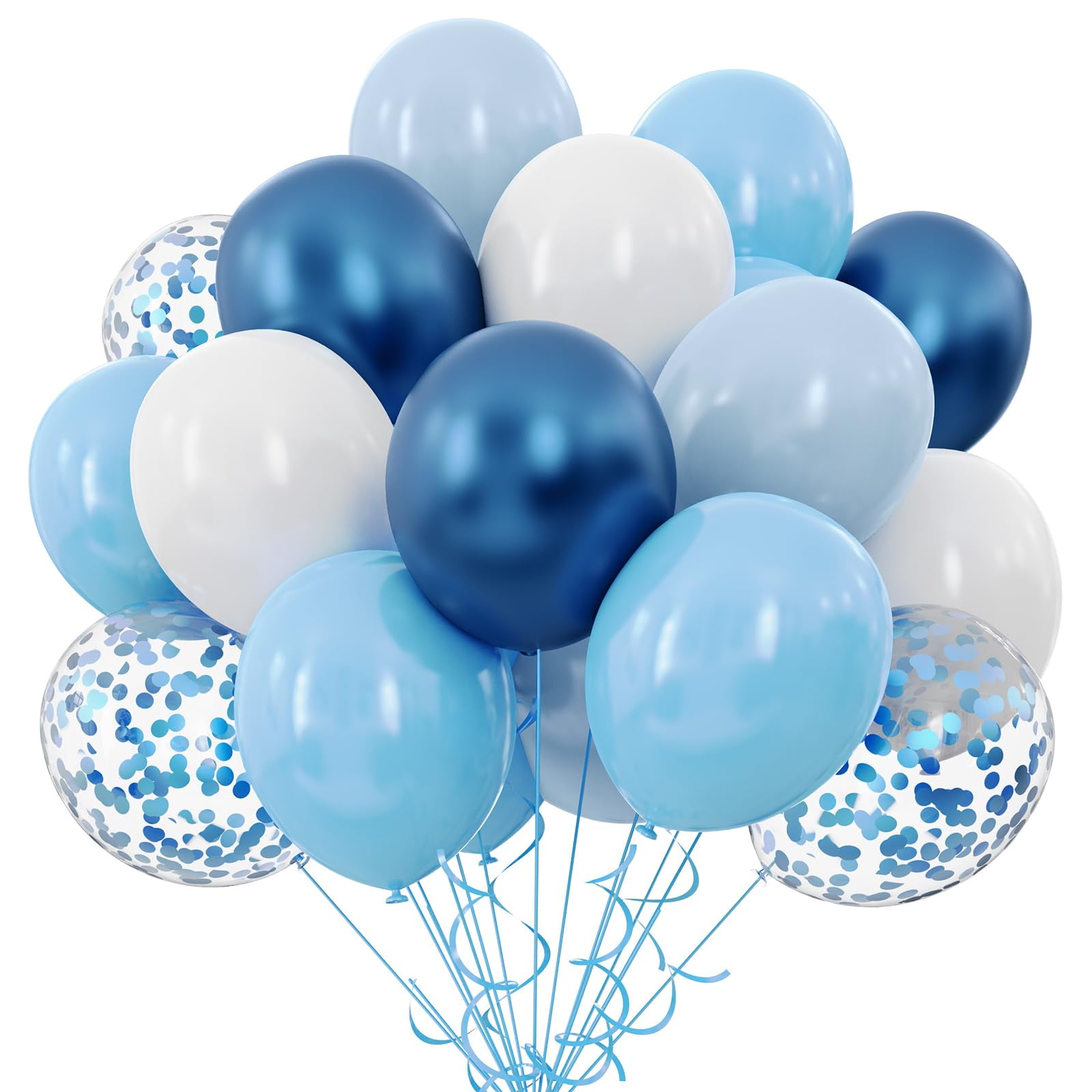 Blue and White Balloons, 50pcs 12 inch H2FSDBlue White Confetti ...