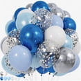 Blue and White Balloons, 60 Pcs 12 Inch Pastel Baby Blue Silver ...