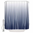Blue White Bathroom Shower Curtains with 12 Hooks Polyester Waterproof ...
