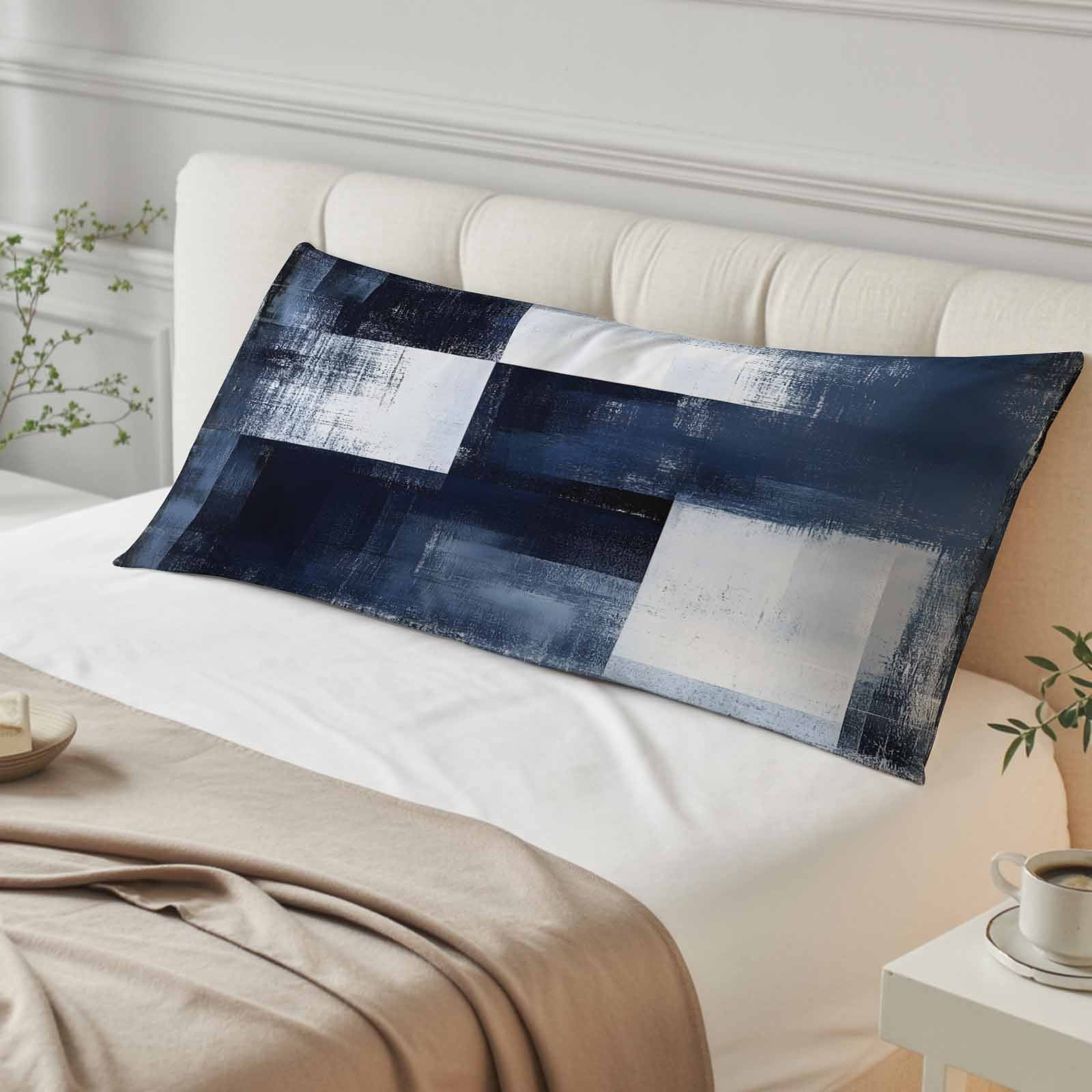 Blue White Body Pillow Cover, Pillowcase Protectors with Zipper ...