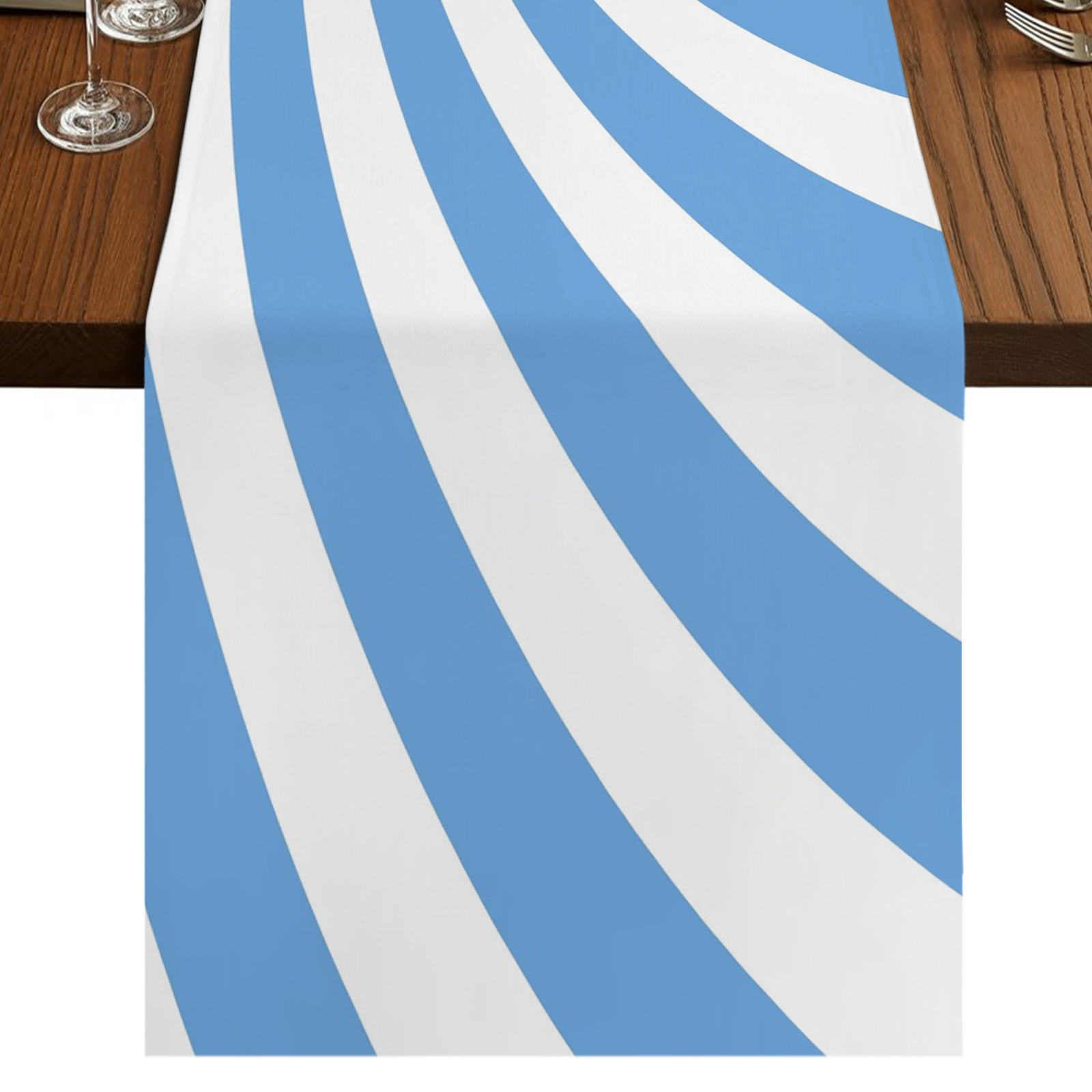 Blue White Burlap Cotton Table Runner 13x72 Inches Long, Farmhouse ...