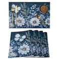 Blue White Butterfly Placemats Set of 2, Dragonfly Blue Chrysanthemums ...