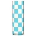 Blue White Checked Pattern Vase Flower Vase Clear Unbreakable Plastic ...