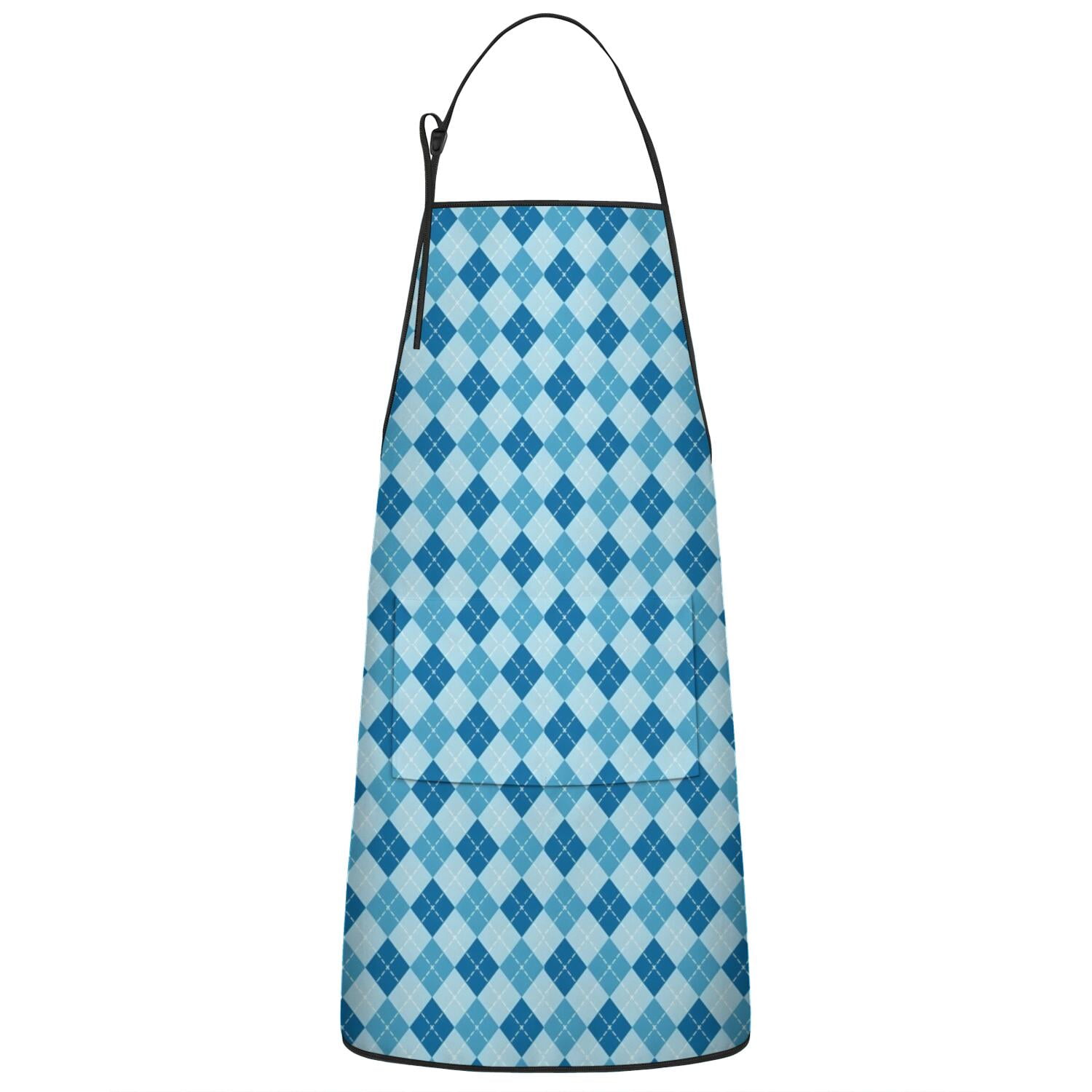 Blue White Checkerboard Checkered Pattern Apron-Garden Aprons for Women ...
