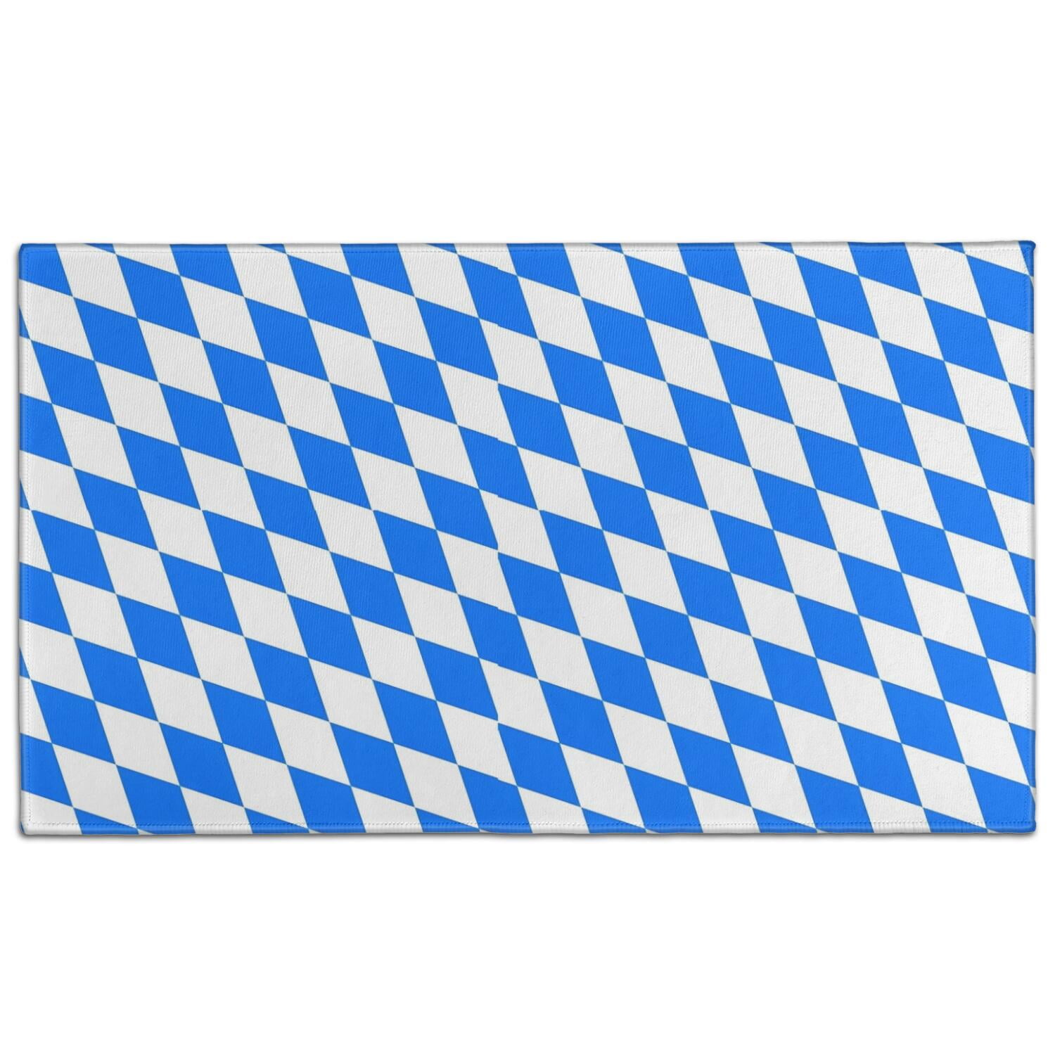 Blue White Checkerboard Checkered Pattern Door Rugs,Washable Non Slip ...