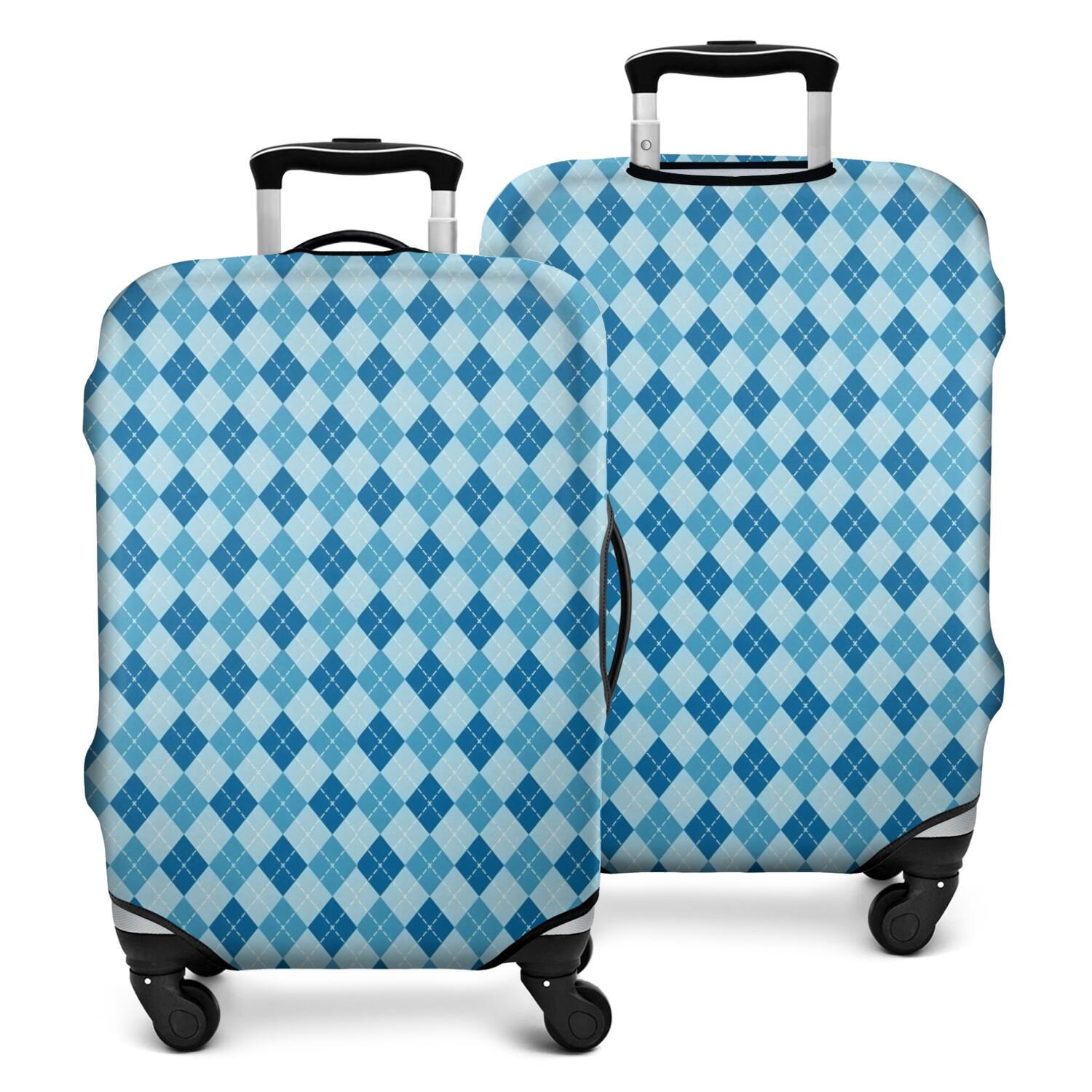Blue White Checkerboard Checkered Pattern Luggage Cover Fashion ...