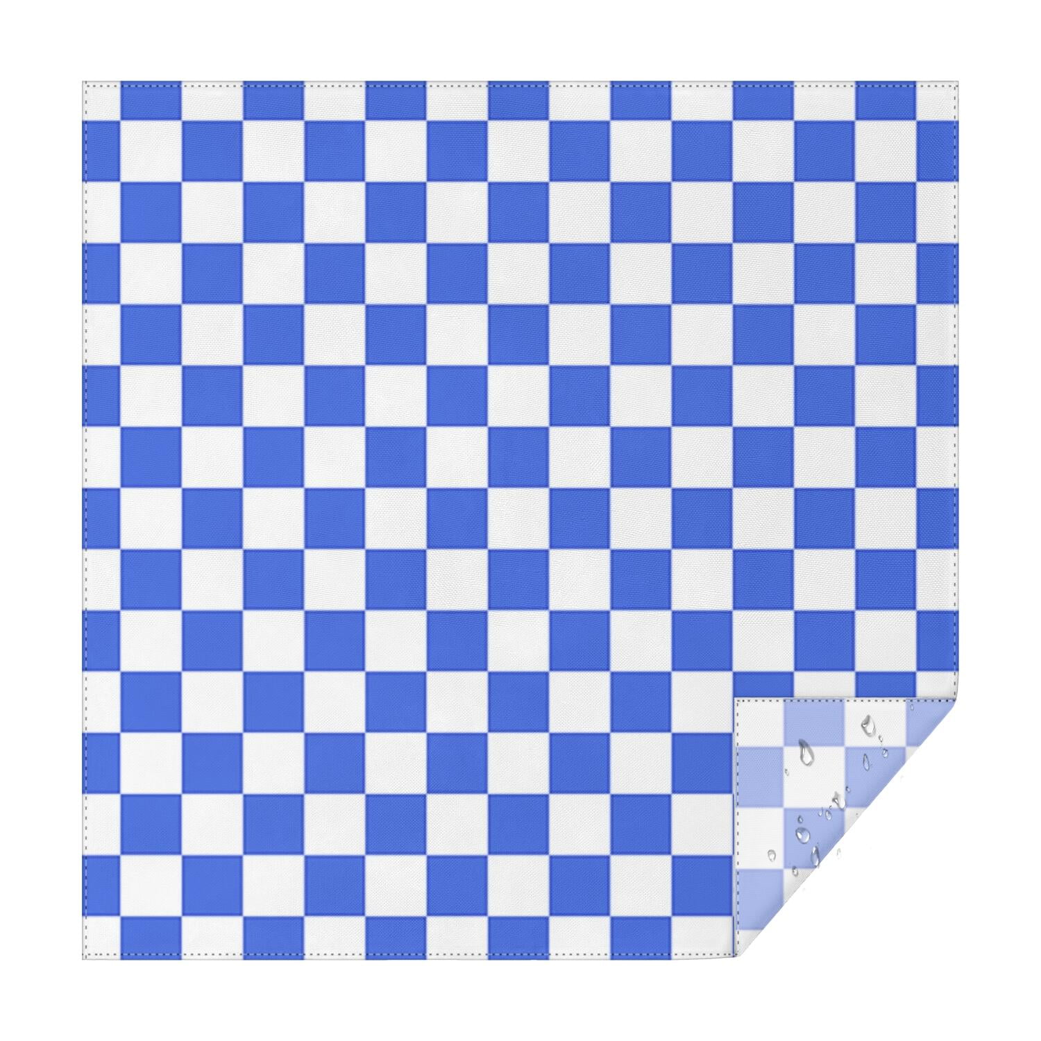 Blue and White Checkered Pattern Square Tablecloth,Waterproof Square ...