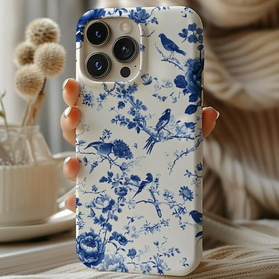 Blue White Chinoiserie Vintage Porcelain Floral Phone Case for iPhone ...